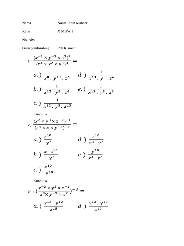 Nama: Naufal Sain Maheer Kelas: X Mipa 1 No. Abs: Guru Pembimbing: Pak Risman 1 2 3 2 4 2 3 3 ...