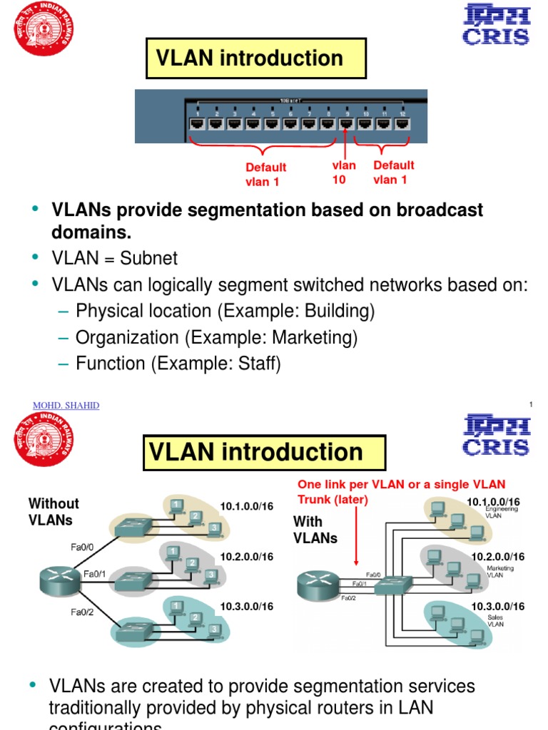 Vlan Introduction: Vlans Provide Segmentation Based On Broadcast ...