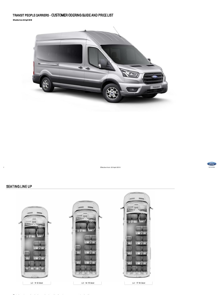 Customer Odering Guide and Price List: Transit People Carriers | PDF ...