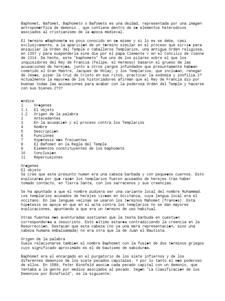 Origen e historia de Baphomet | PDF | Caballeros templarios | Religión ...