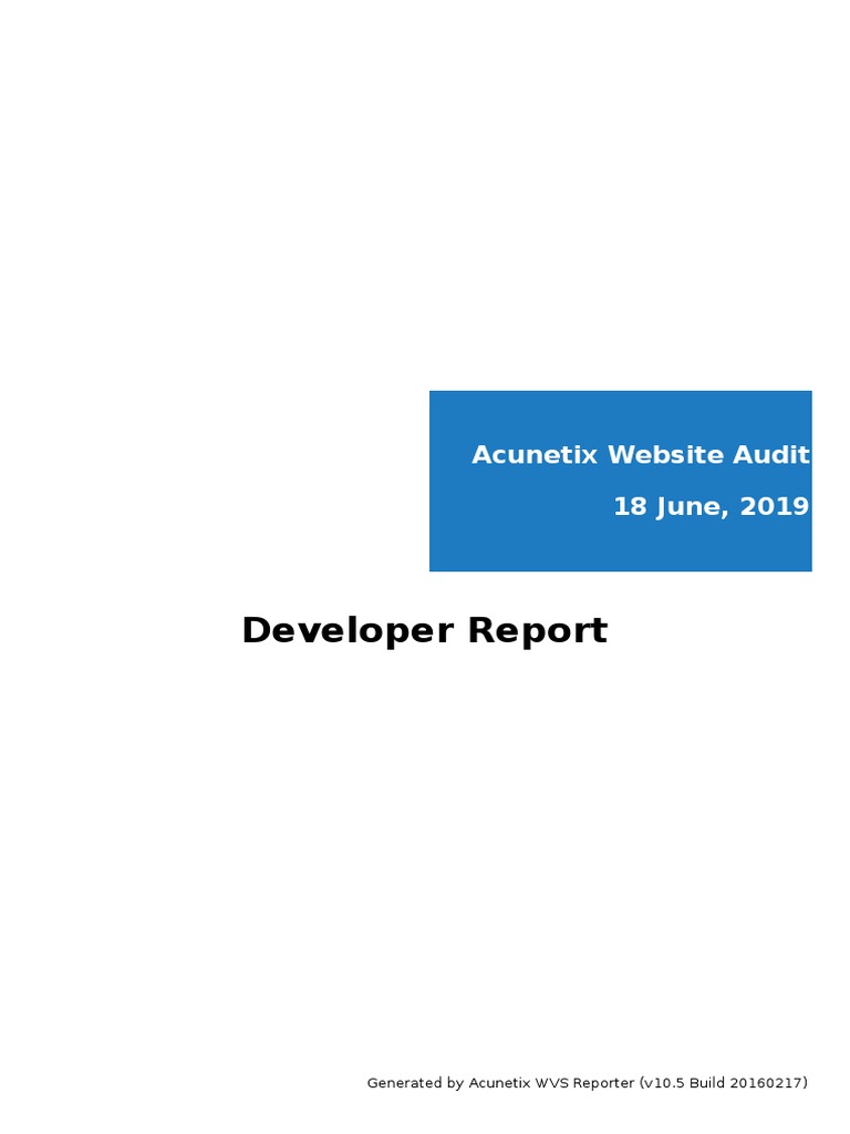 Developer Report | PDF | Hypertext Transfer Protocol | World Wide Web