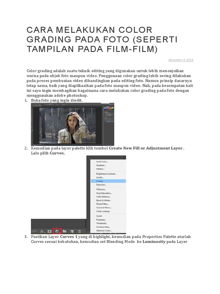 Cara Melakukan Color Grading Pada Foto | PDF