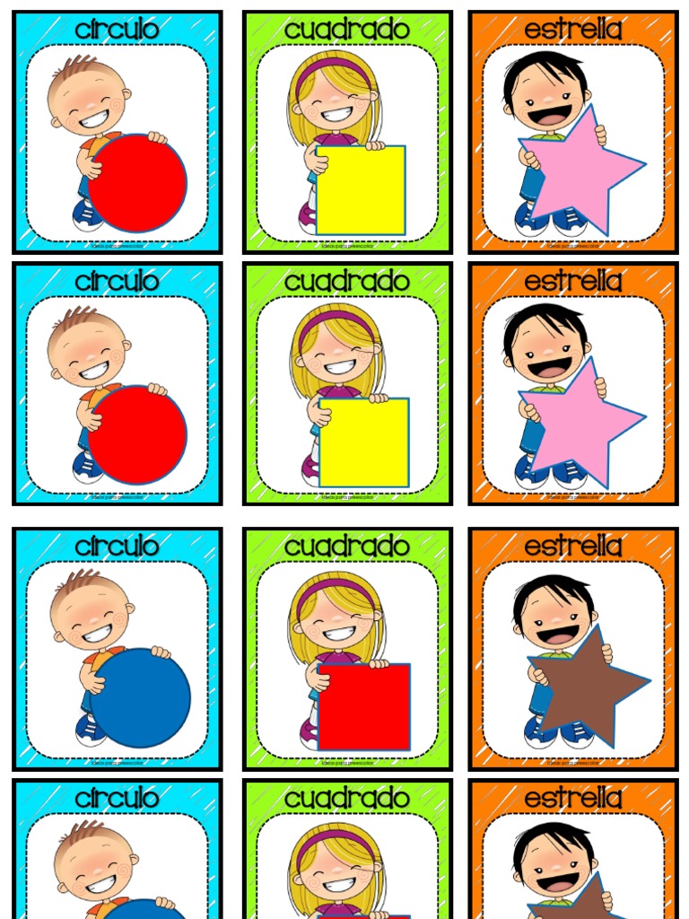 Memorama de Figuras Geométricas para Niños | PDF | Artes del Lenguaje y ...