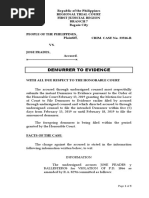 Demurrer To Evidence Sample Form | PDF | Burden Of Proof (Law) | Evidence