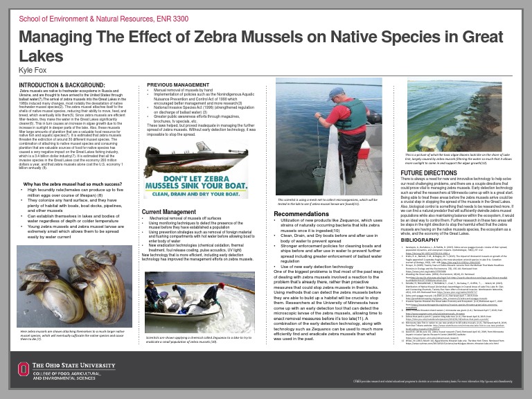 Zebra Mussel Poster Kyle Fox | PDF | Systems Ecology | Natural Environment