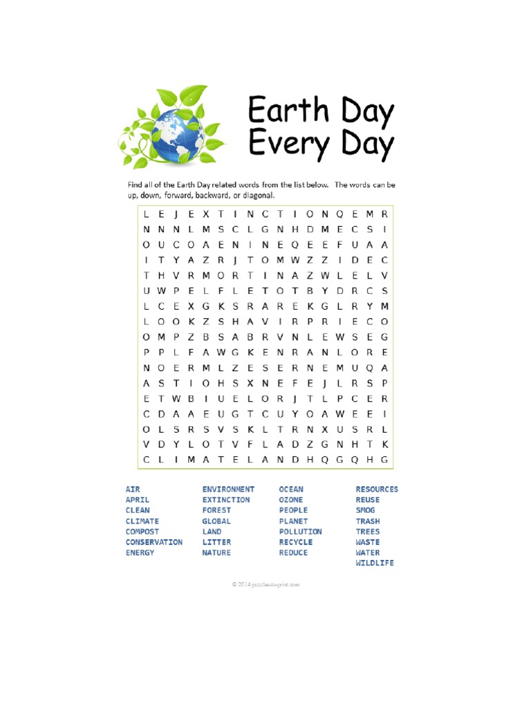 Earth Day Word Scramble | PDF
