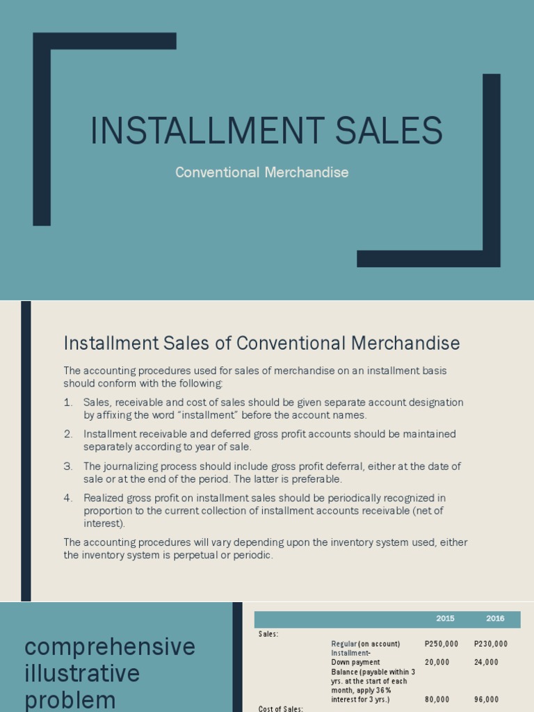 Installment Sales | PDF | Deferral | Interest