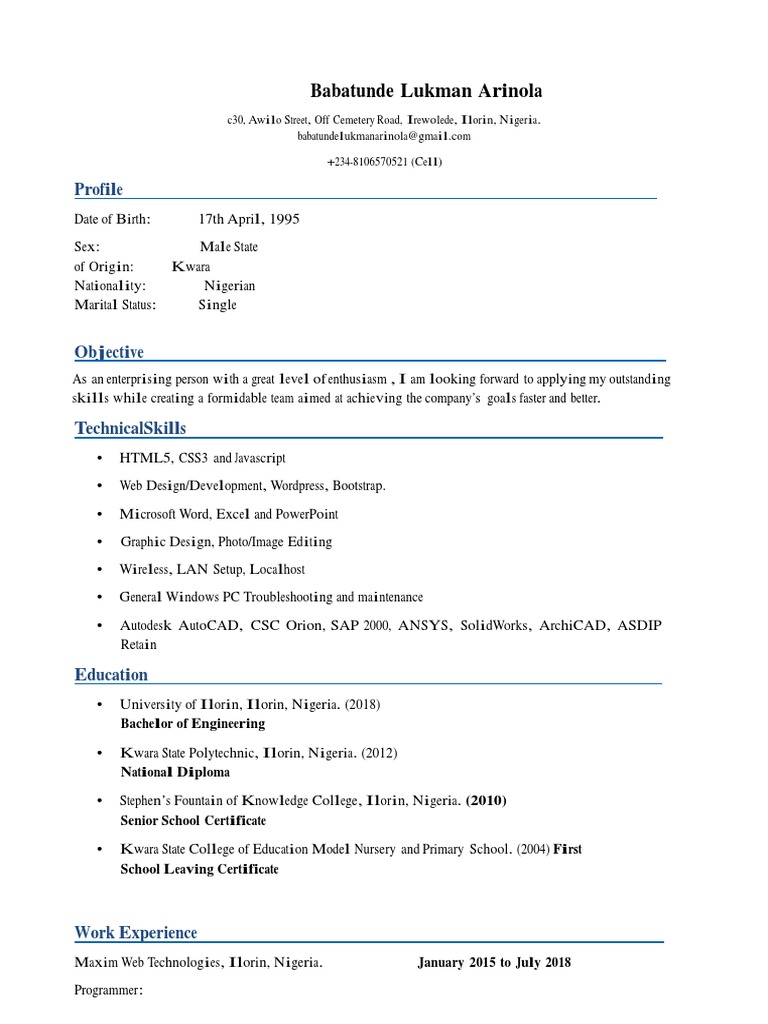Graphic Designer Sample CV | PDF | Cascading Style Sheets | Computing