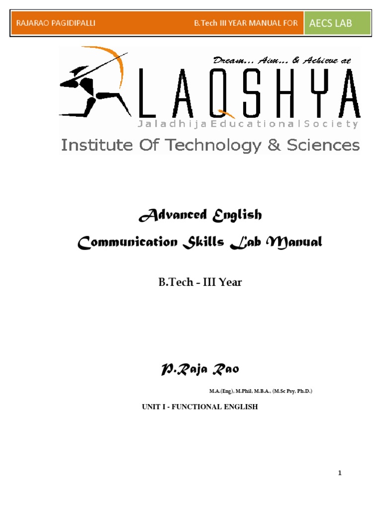 AECS Lab Manual Functional English Conversation Starters | PDF ...