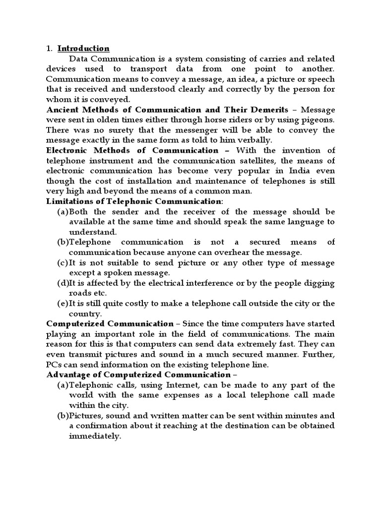 Introduction To Data Communication | Download Free PDF | Data ...