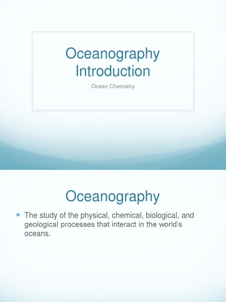 Oceanography: Ocean Chemistry | PDF