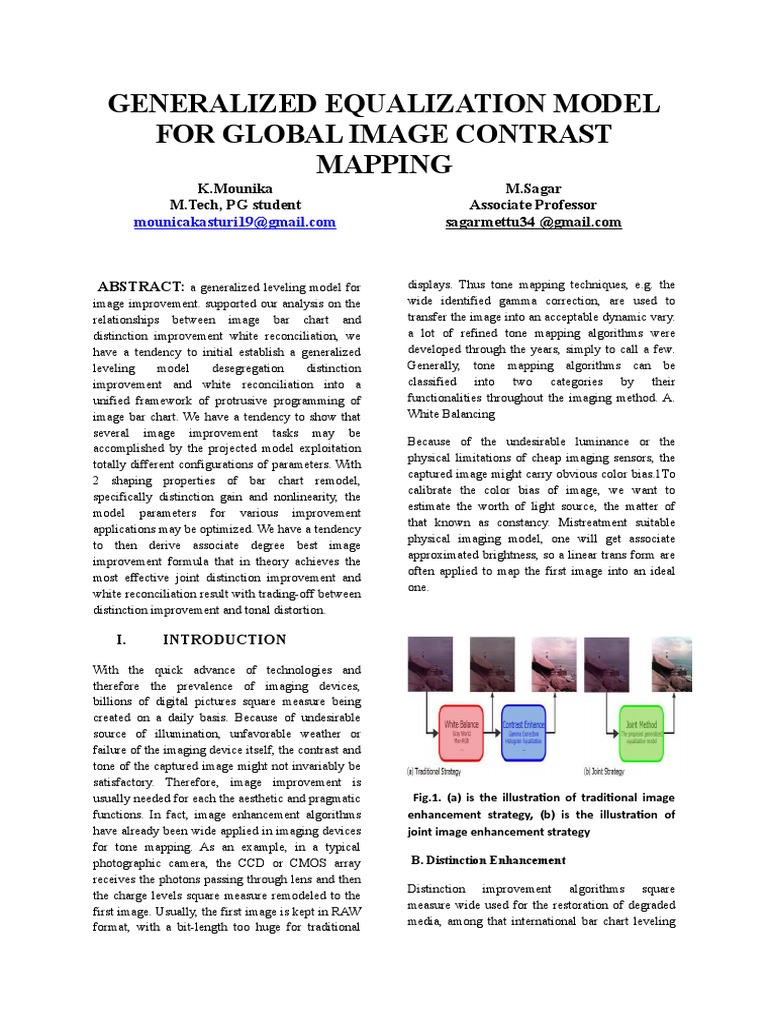 Generalized Equalization Model For Global Image Contrast Mapping | PDF ...