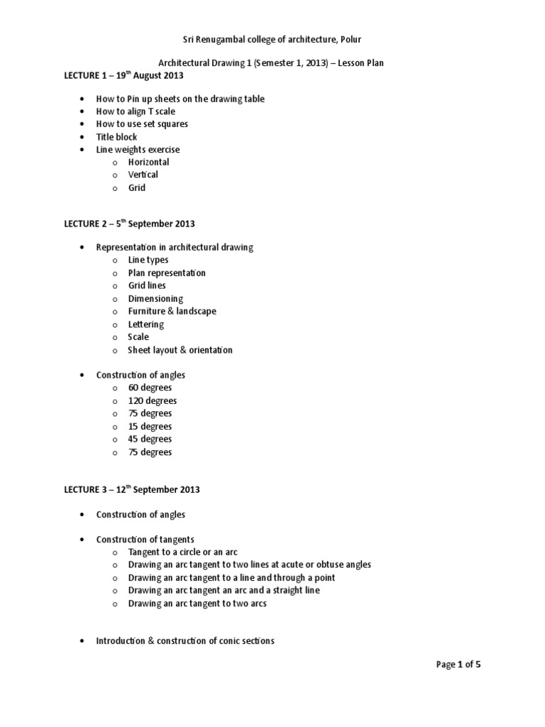 Lesson Plan-Anna University | PDF | Ellipse | Euclidean Geometry