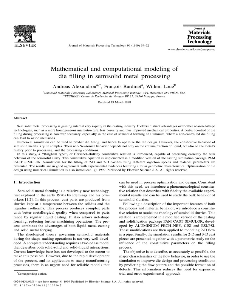 Semi Solid | PDF | Casting (Metalworking) | Viscosity