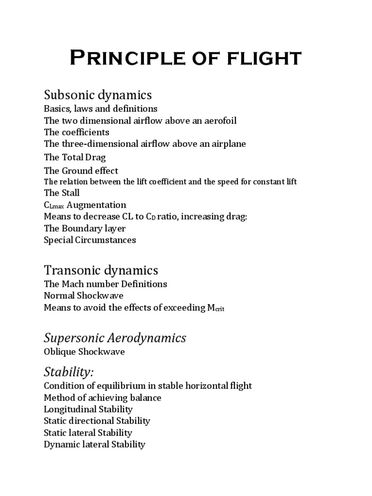Principles of Flight: An In-Depth Look at Aerodynamic Forces, Stability ...