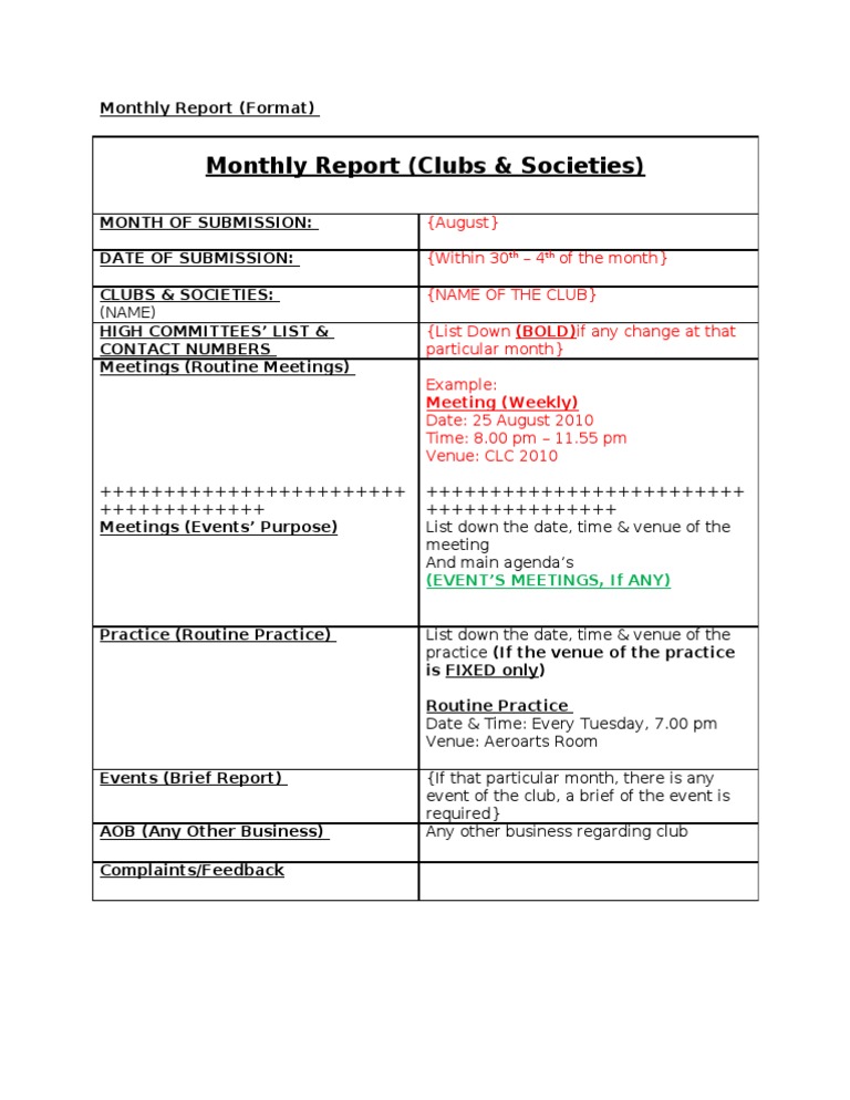 Monthly Report | PDF