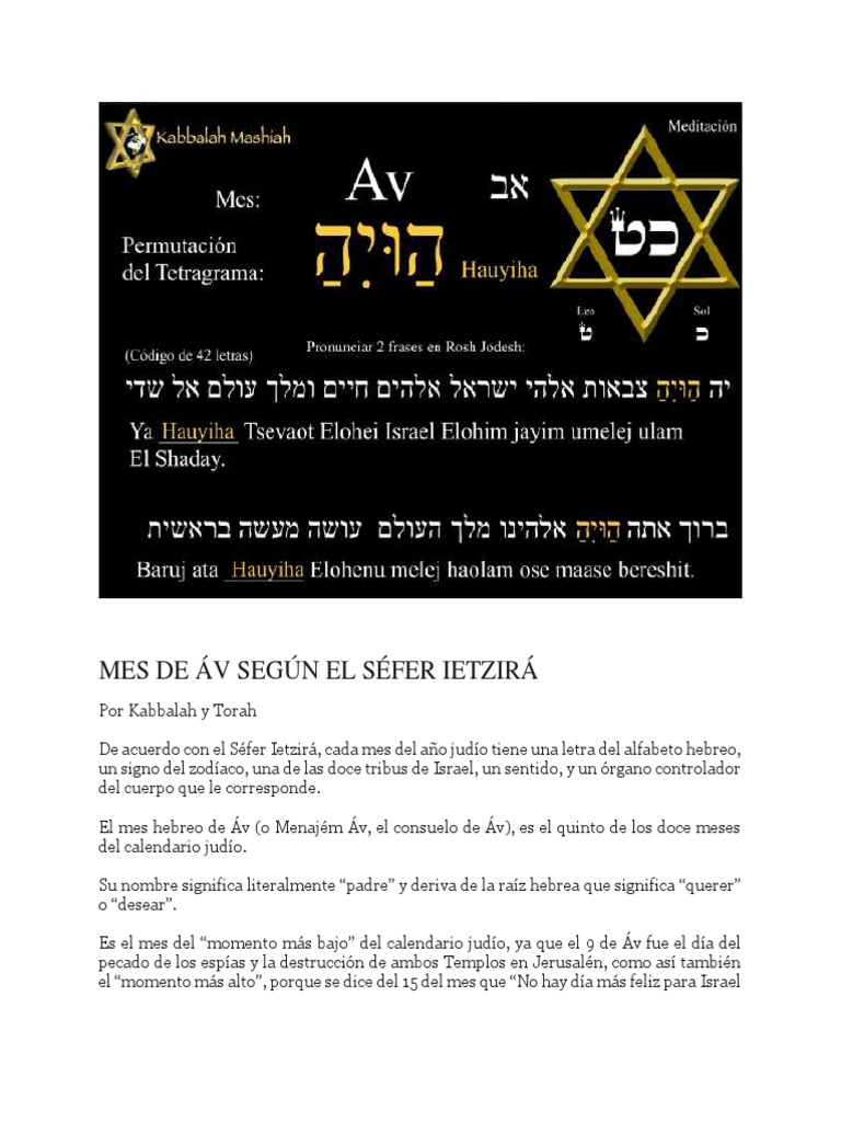 Mes de Av | PDF | Kábala | Shema Israel