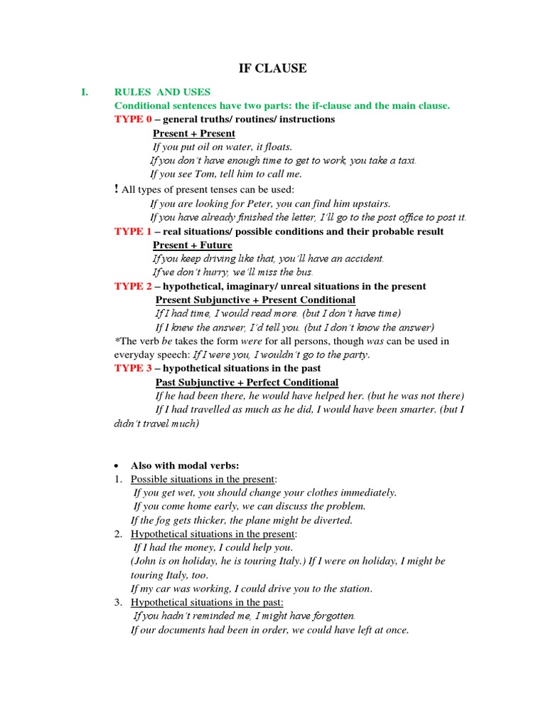 IF CLAUSE RULES | PDF | Semantics | Morphology