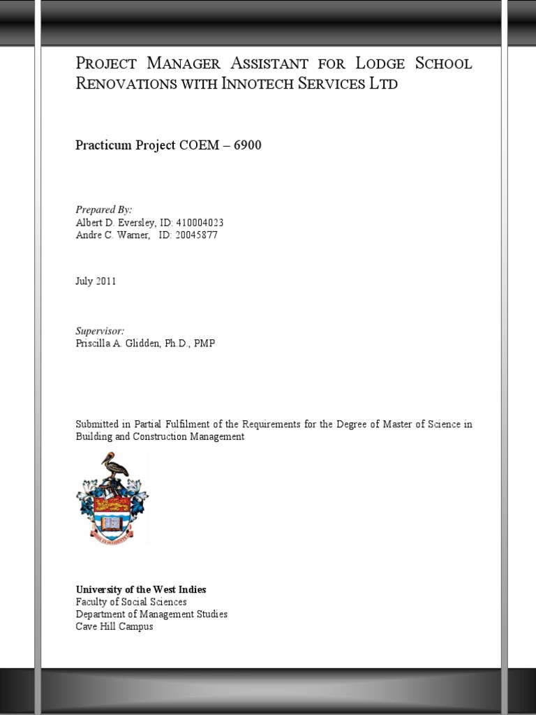 COEM 6900 Practicum Paper Submitted | PDF | Risk Management | Project ...