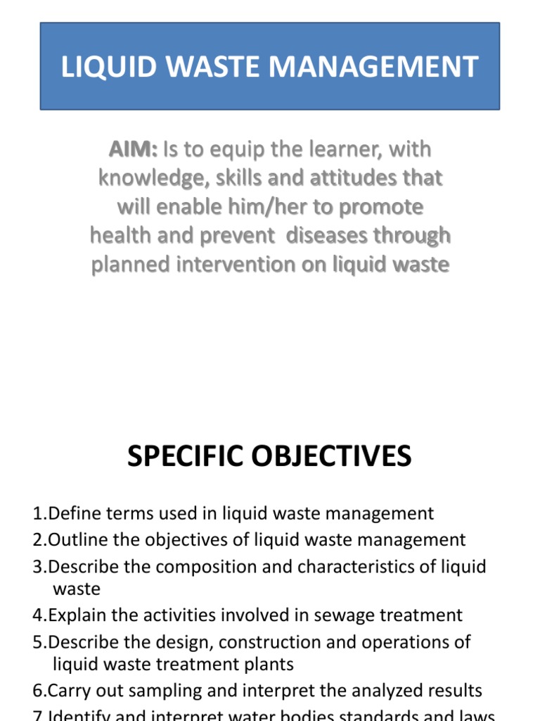 Liquid Wastes Management | PDF | Sewage Treatment | Septic Tank