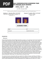 Aphasia Screening Test (MAST) Score Sheet | PDF | Cognitive Science ...