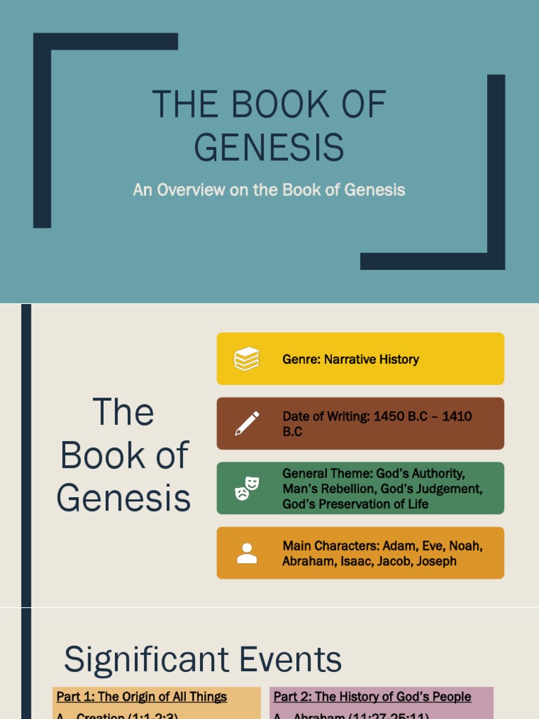 The Book of Genesis | PDF | Covenant Theology | Book Of Genesis