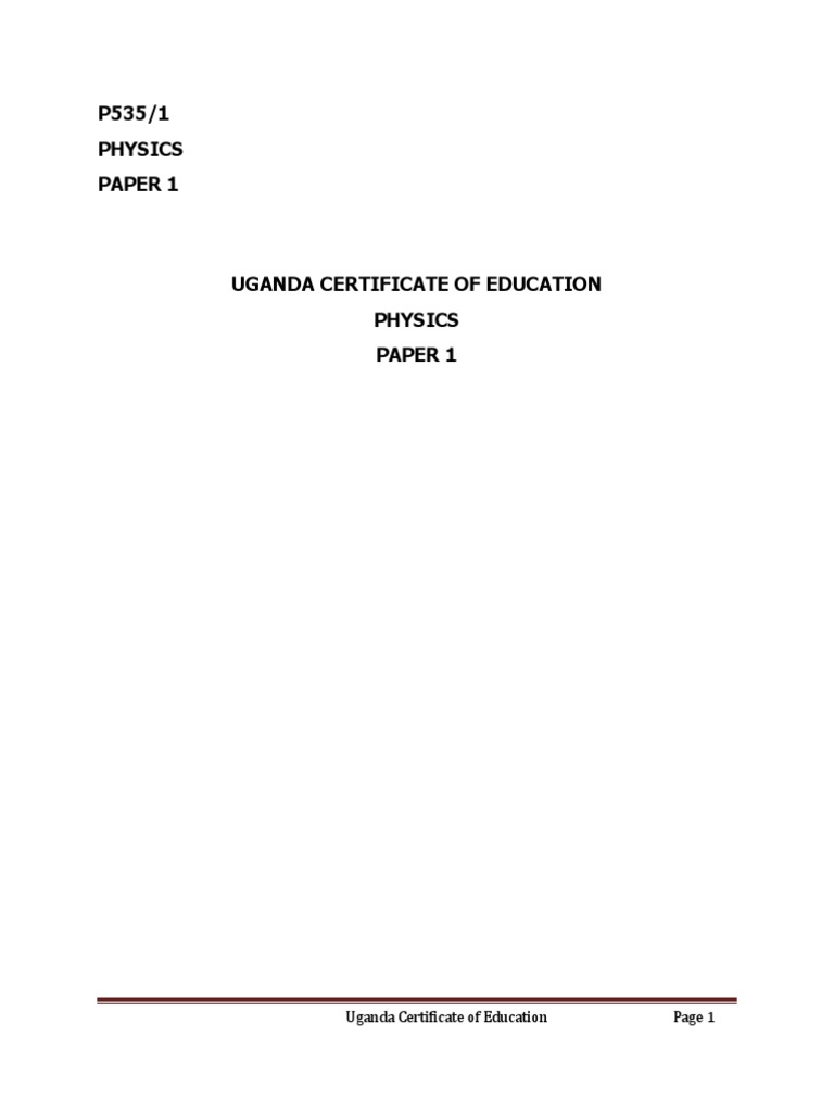 Uce Physics Paper One 3 | PDF | Waves | Heat