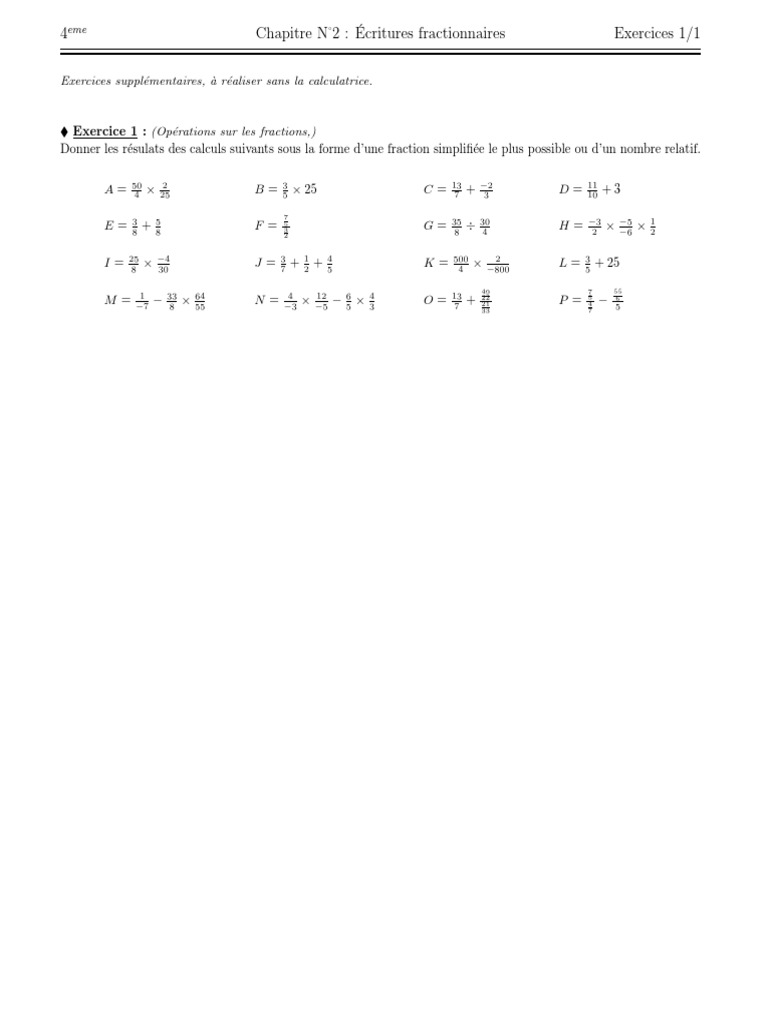 Exercices Supplementaires Chap 2 Pdf Teaching Mathematics Sports
