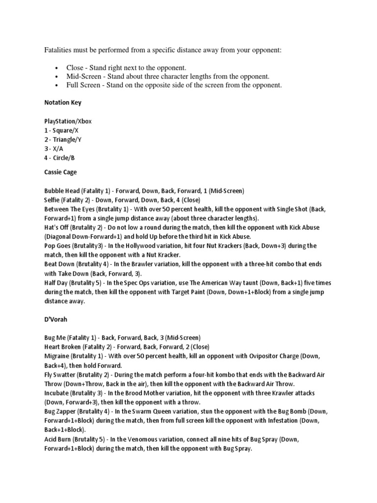 Notation Key | PDF | Action Video Games | Media Franchises