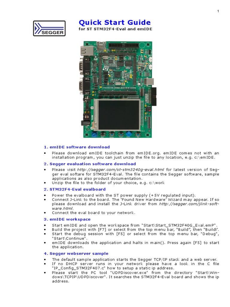 An00012 Quickstartguide Emide Stm32f4 Eval | Download Free PDF | Computing | Software