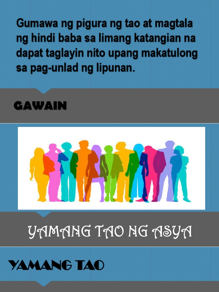 Gumawa NG Pigura NG Tao at Magtala NG Hindi Baba Sa Limang Katangian Na ...