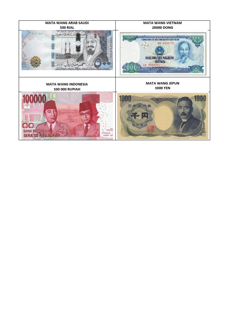 Mata Wang Arab Saudi 500 RIAL Mata Wang Vietnam 20000 DONG | PDF