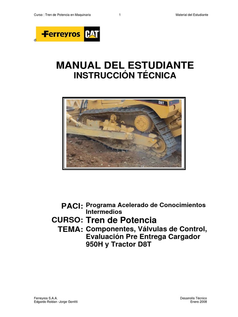 Manual Del Estudiante - Tren de Potencia en Maquinaria PDF | PDF ...