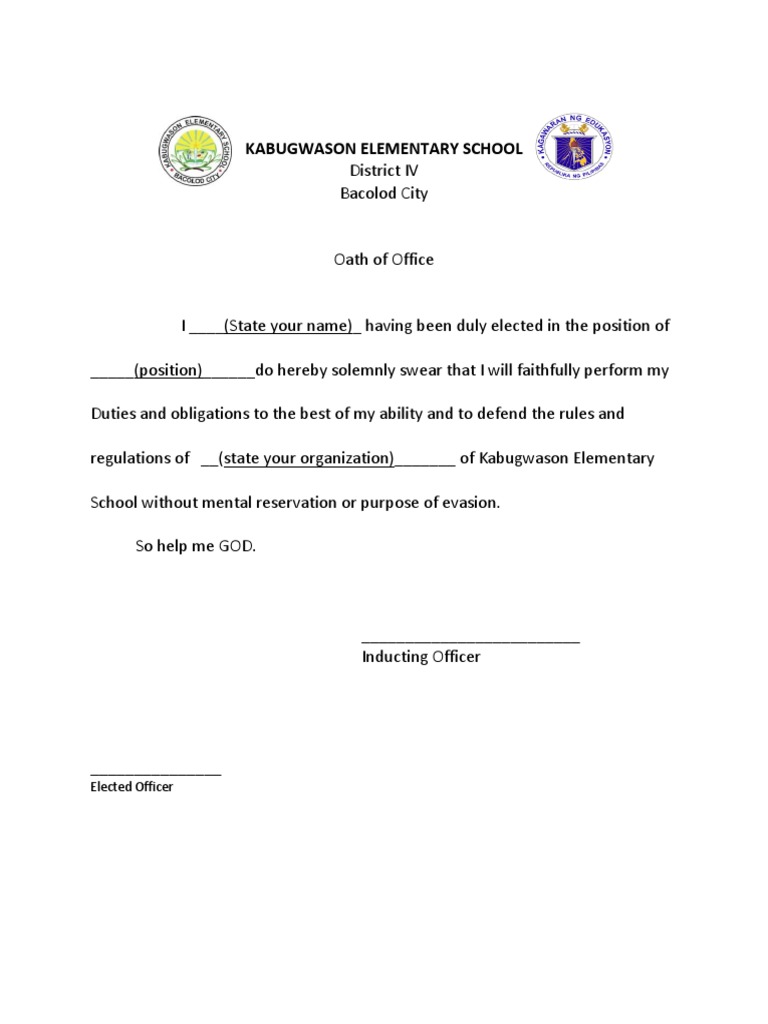 Kabugwason Elementary School: Elected Officer | PDF