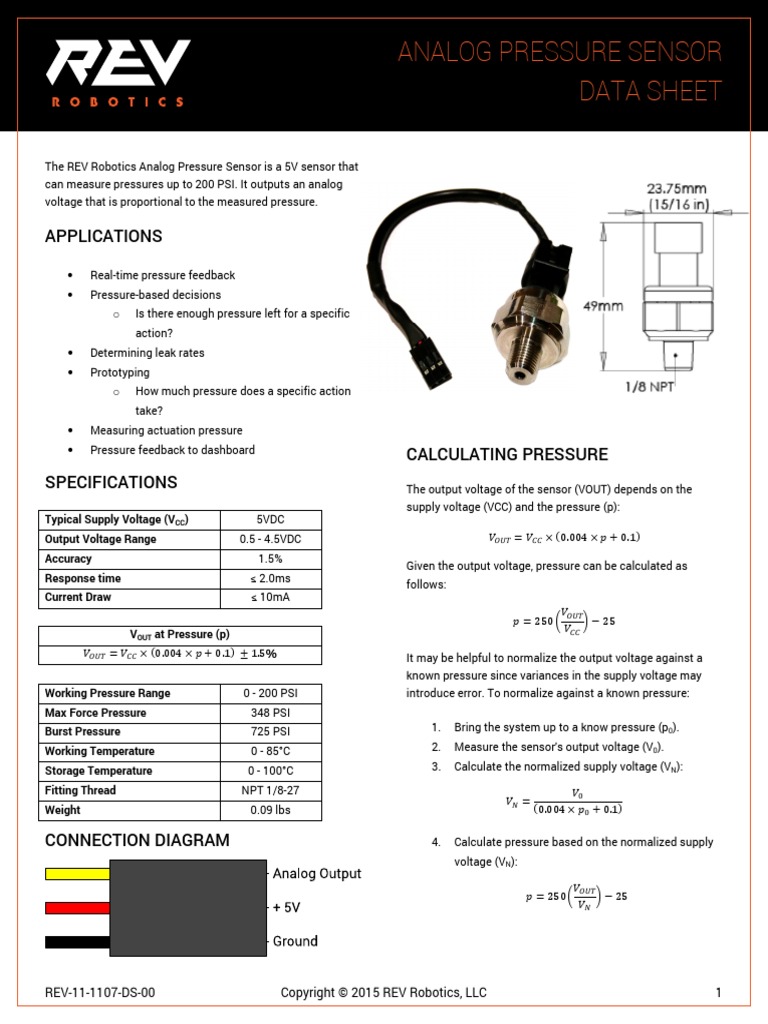Sensor Tekanan SKU237545 | PDF | Sensor | Pressure