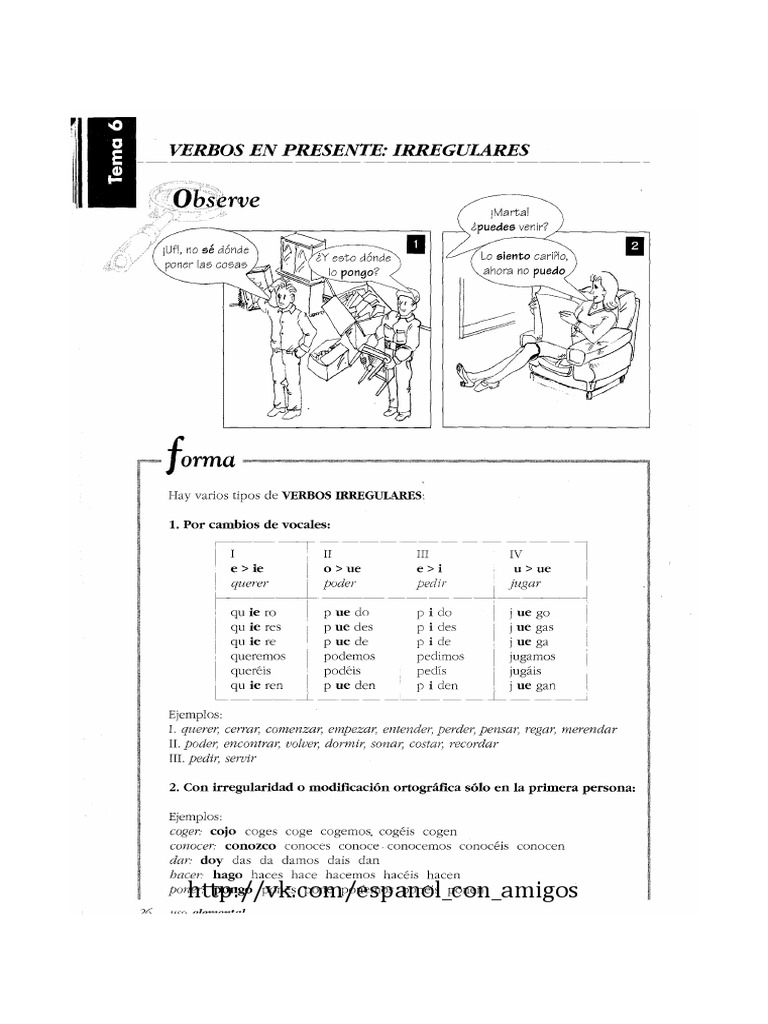 Verbos en Presente Irregulares | PDF