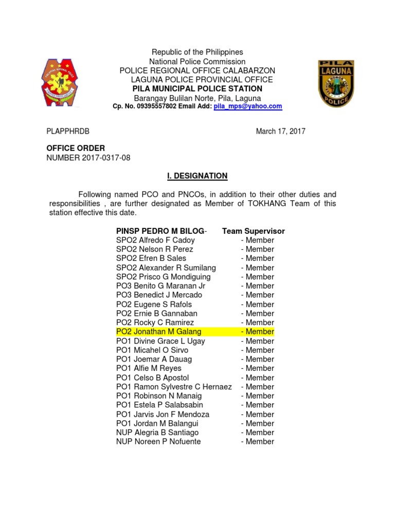 Designation Order | PDF | Public Services | Law Enforcement Techniques