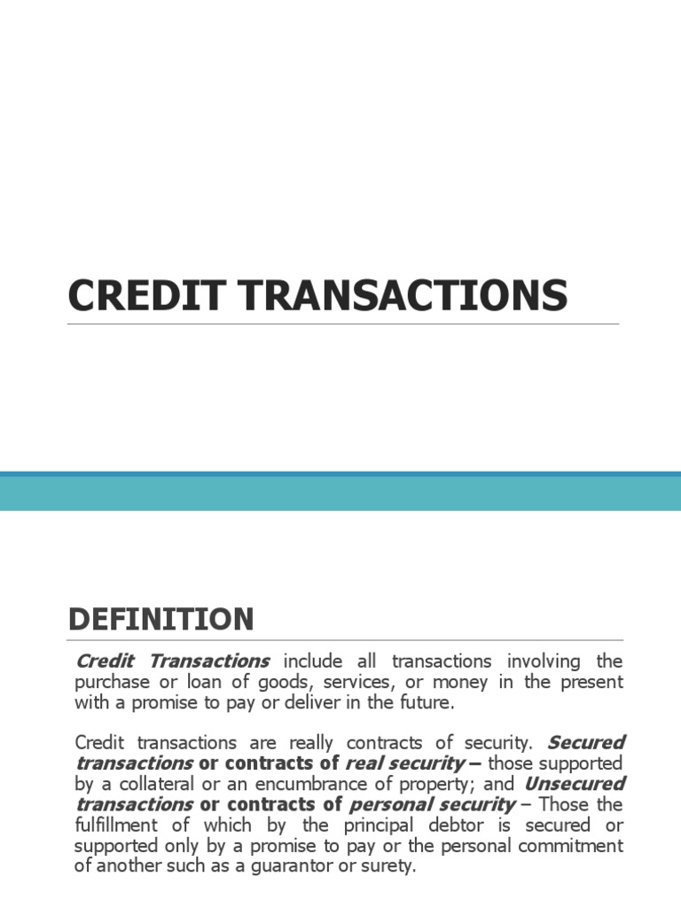 Law On Credit Transaction | PDF | Mortgage Law | Foreclosure