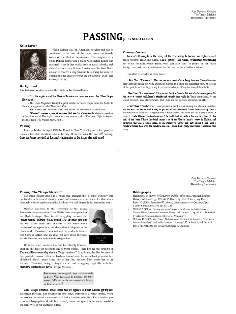 Passing,: by Nella Larsen Nella Larsen | PDF