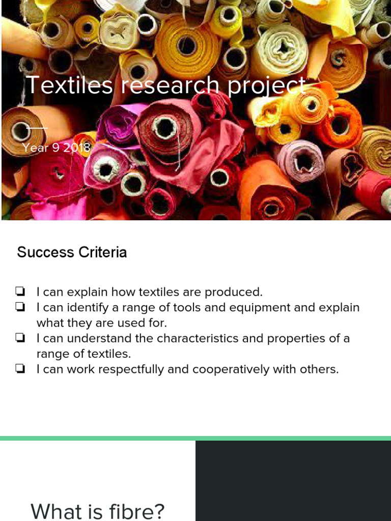 Textiles Research Project | PDF | Textiles | Yarn