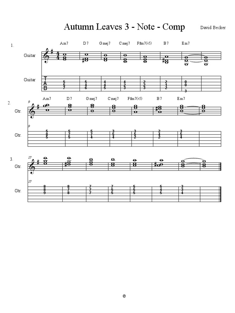 Autumn Leaves - 3 - Note Comp | PDF