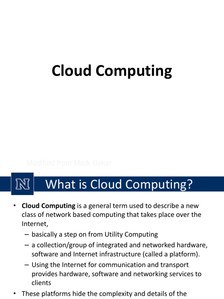 Cloud Computing: Modified From Mark Baker | PDF | Virtual Machine | Cloud Computing