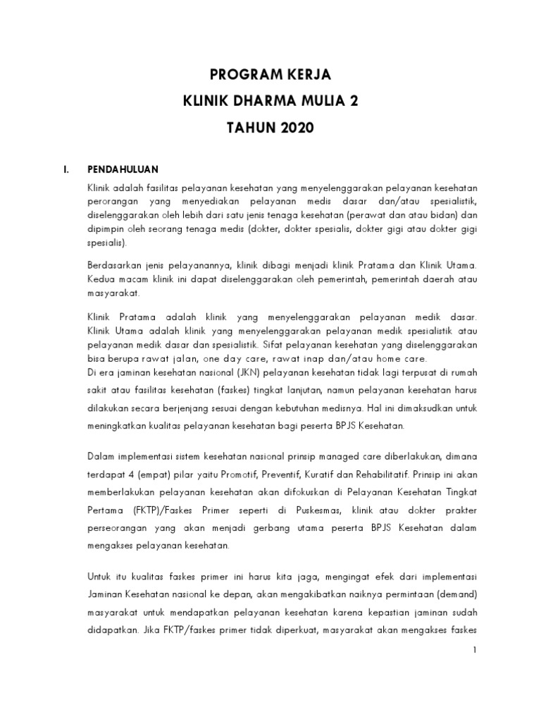 Program Kerja KDM 2020 | PDF