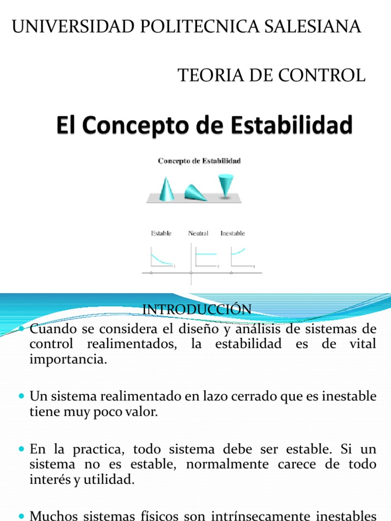 Concepto de Estabilidad | PDF | Realimentación | Ecuaciones