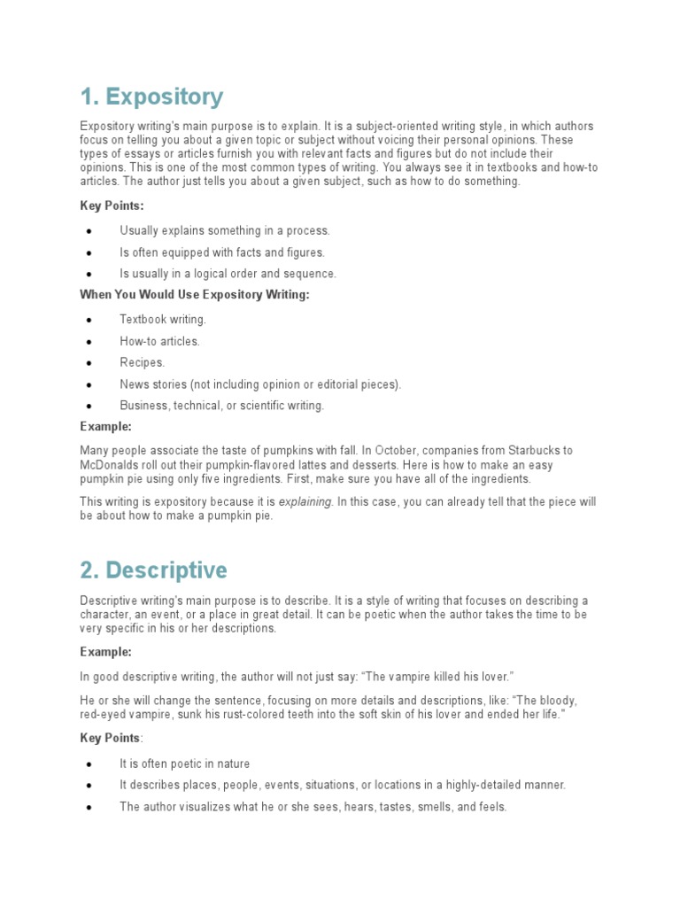 Expository: Key Points | Download Free PDF | Narrative | Narration