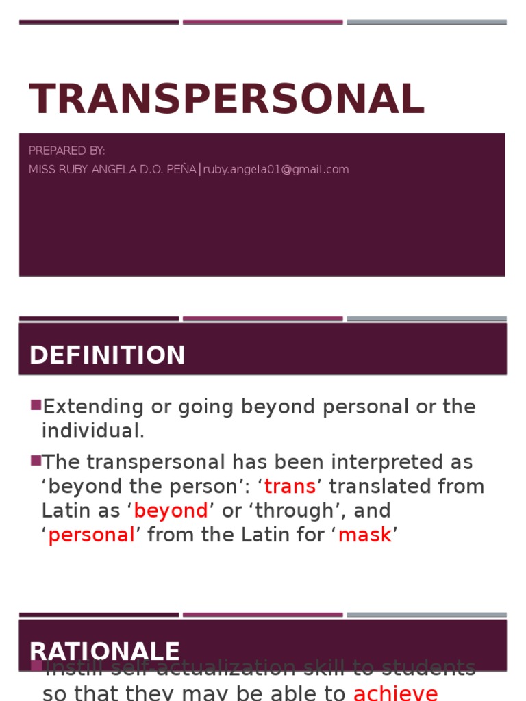 Transpersonal Approach | PDF