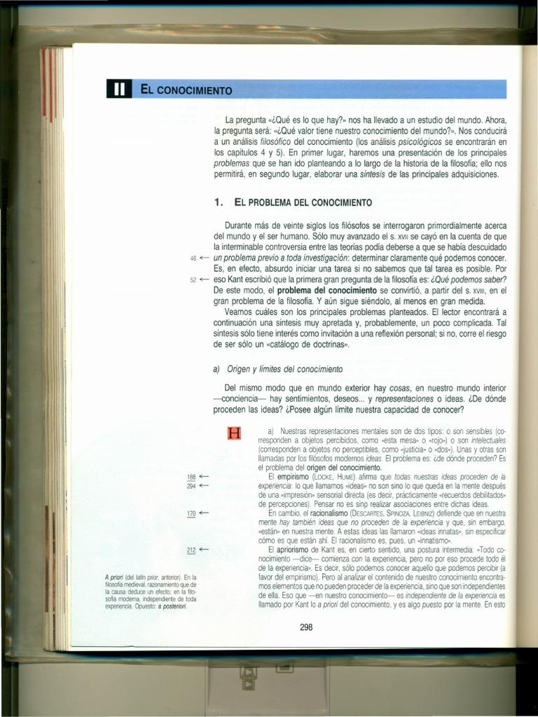 El Problema Del Conocimiento | PDF | Realismo filosófico | Conocimiento