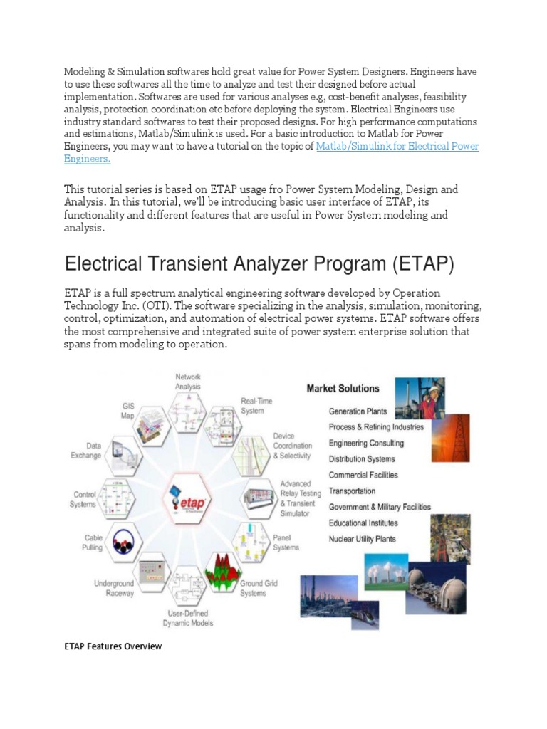 Etap software | Graphical User Interfaces | Matlab