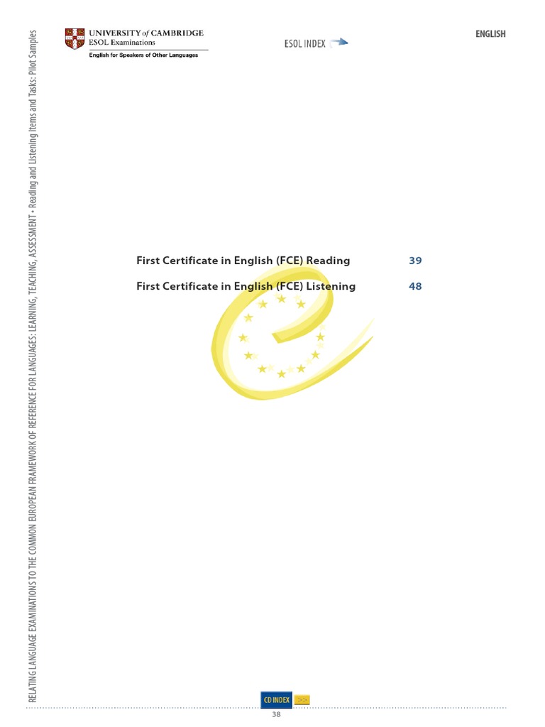 First Certificate in English Reading | PDF | Test (Assessment) | Cognition