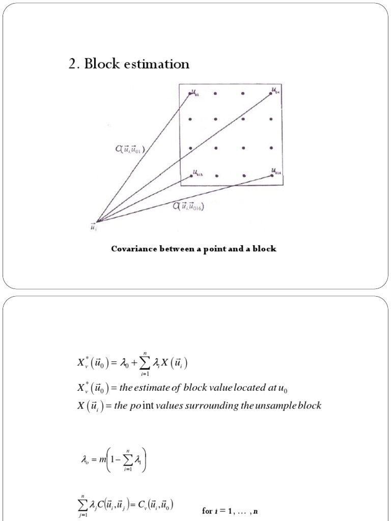 Block Estimation: Covariance Between A Point and A Block | PDF | Linear Trend Estimation ...
